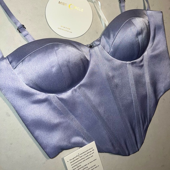 Miss Circle | Tops | Nwt Miss Circle Satin Corset Bustier Top Lavender ...